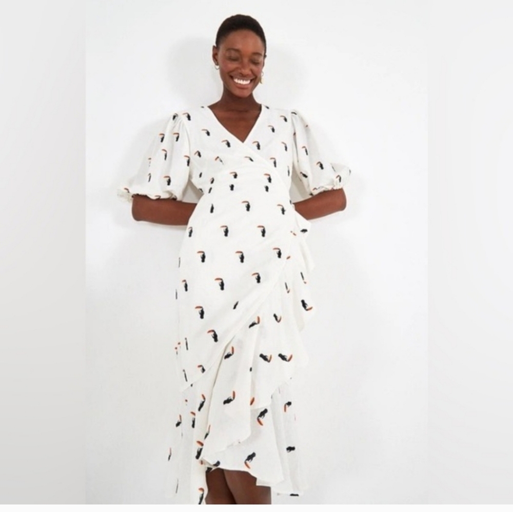 Farm Rio Toucan Wrap Dress - Gem